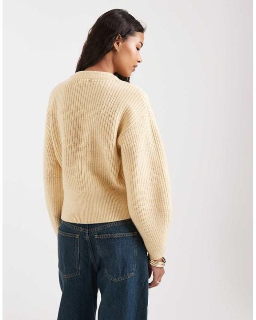 New Look Stitch Jumper in Natural | Lyst UK