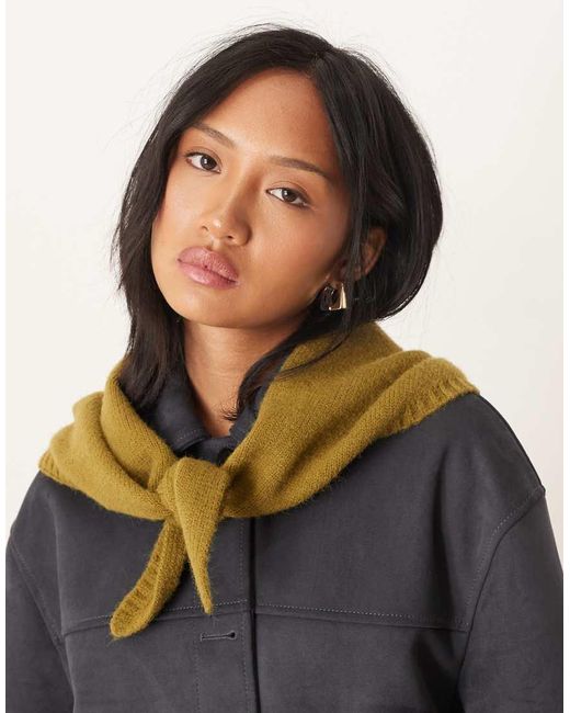 ASOS Knit Triangle Scarf in Black | Lyst UK