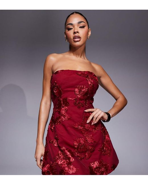 Murci Exclusive Structu Bandeau Mini Dress in Red | Lyst UK