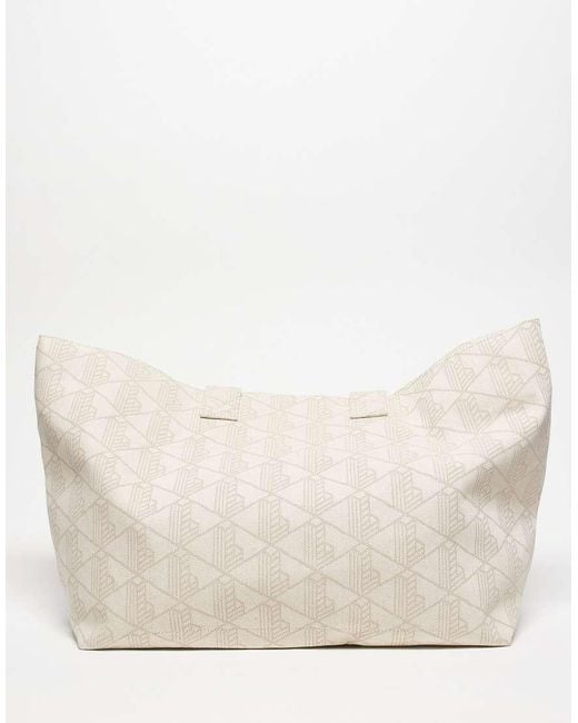 Lacoste Monogram Shopping Bag in Natural | Lyst UK