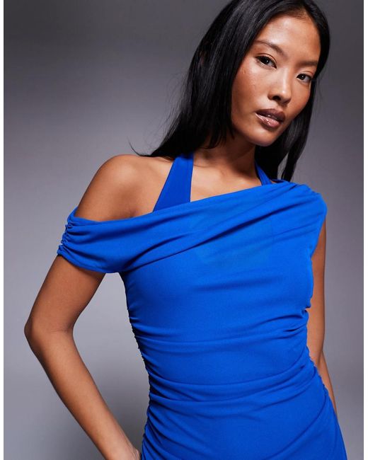 Forever New Petite Brooklyn Double Layered Mesh Midaxi Dress in Blue ...