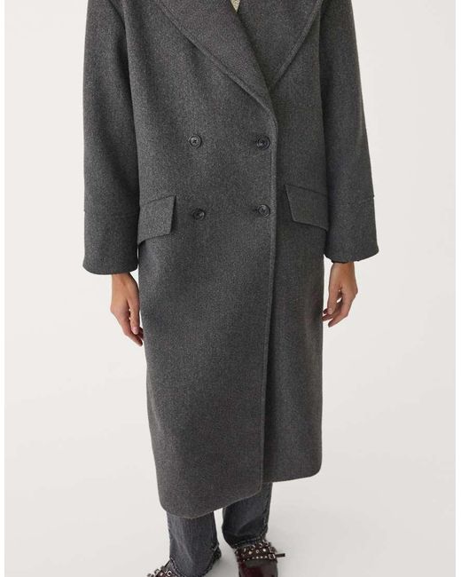 Stradivarius Oversized Soft Touch Coat in Grey | Lyst UK