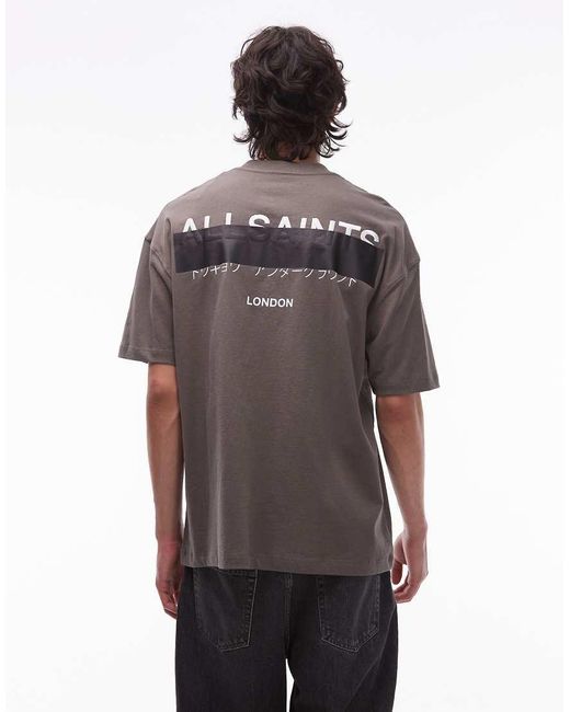AllSaints Redact T-shirt in Grey for Men | Lyst UK