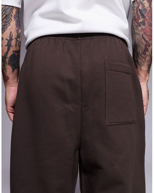 ASOS Premium Heavyweight Oversized Sweatpants 400gsm in Brown for Men ...