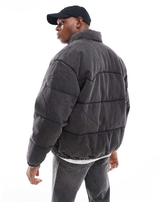 Levi's Western Super Down Denim Puffer Jacket in Black for Men | Lyst UK