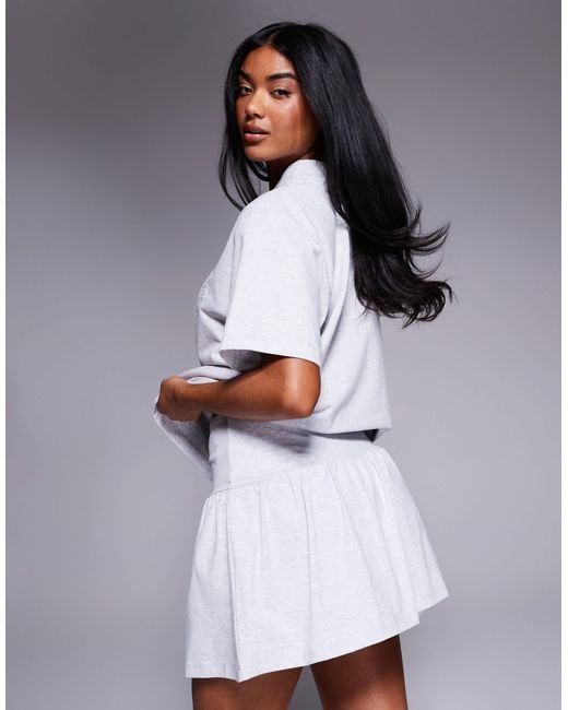 ASOS Weekend Collective Co-ord Skort With Embroidered Logo in White | Lyst