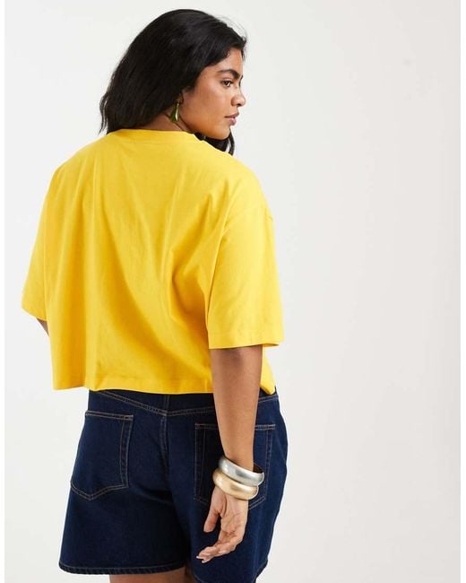 ASOS Asos Design Curve Oversized T-Shirt With Honey Slogan in Yellow ...
