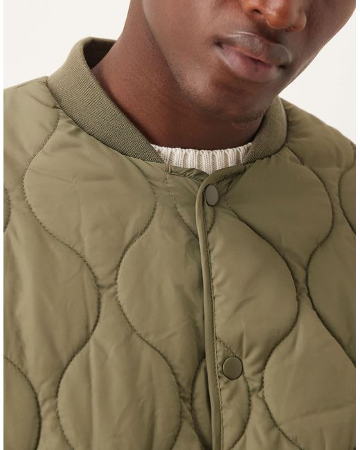 ASOS Oversized Quilted Liner Puffer Jacket in Green for Men | Lyst