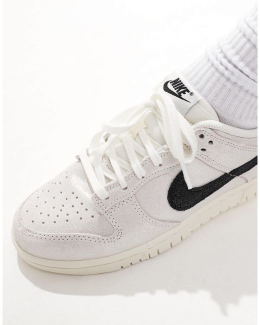 Nike Dunk Low Glitter Sneakers in White | Lyst