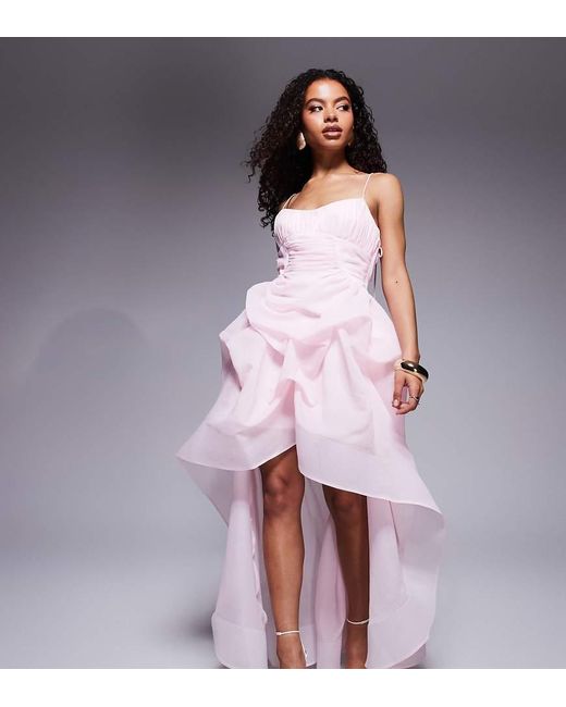 ASOS Asos Design Petite Organdie Maxi Dress With Manipulated Skirt And ...