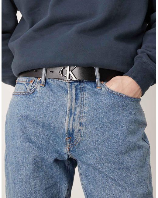 Calvin Klein Logo Belt in Blue for Men | Lyst UK