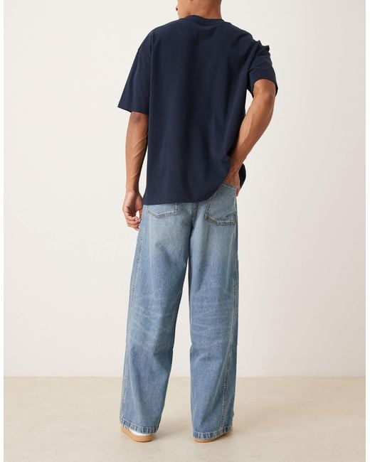 ASOS Loose Jeans With Side Panels in Blue for Men | Lyst