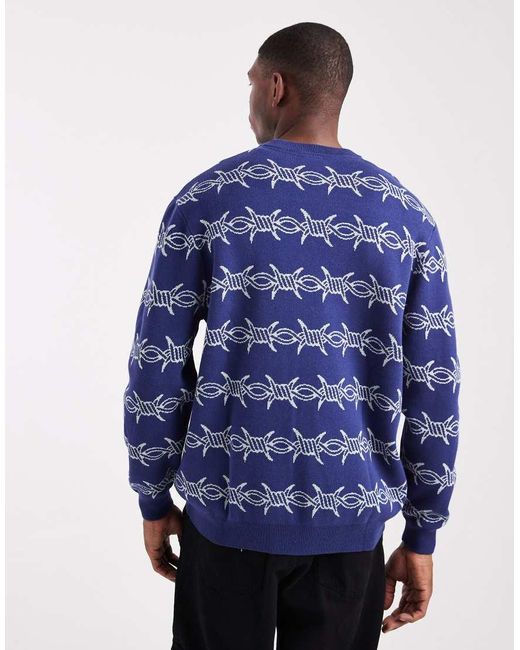 Santa Cruz Wired Monogram Knit Jumper in Blue for Men | Lyst UK