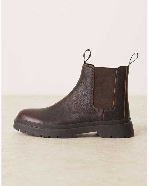Walk London Callum Seam Chelsea Boots in Brown for Men | Lyst UK