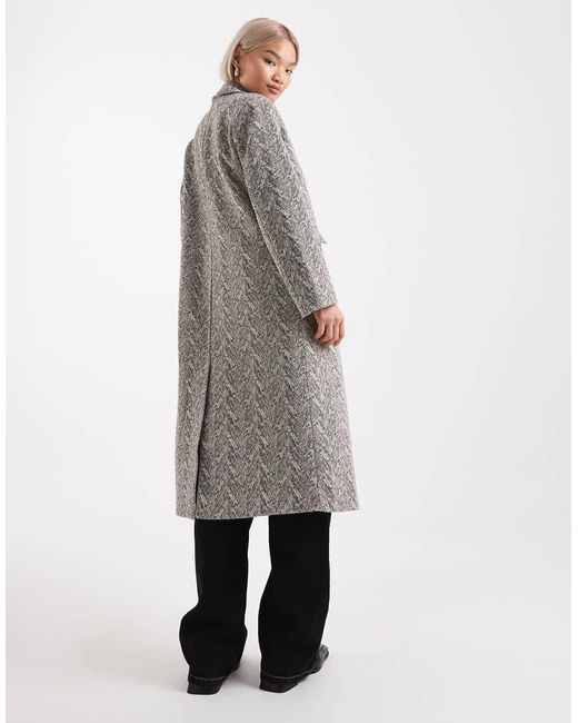 French Connection Double Breasted Formal Coat in Grey | Lyst UK