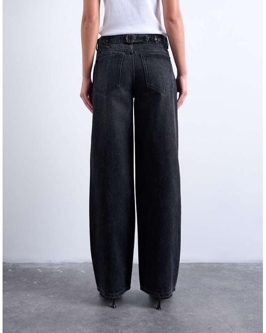 TOPSHOP Cinch Low Rise Relaxed Jeans in Blue | Lyst UK