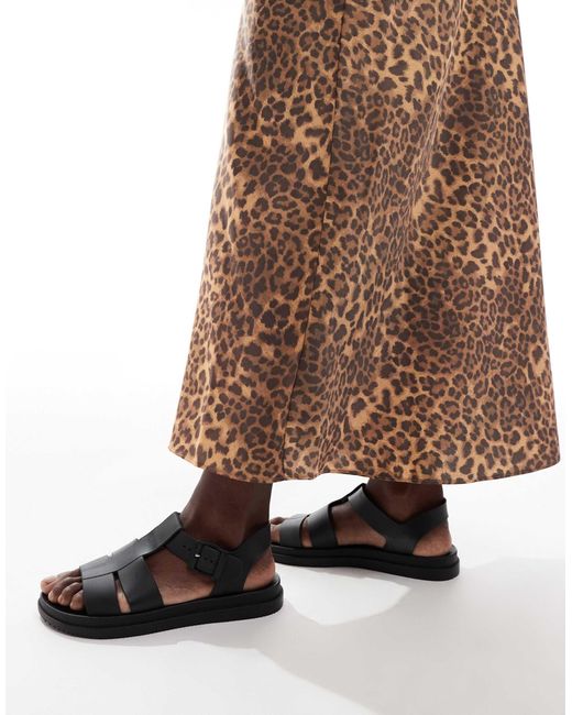 London Rebel London Rebel Hattie Wide Fit Strappy Sandals in Black | Lyst