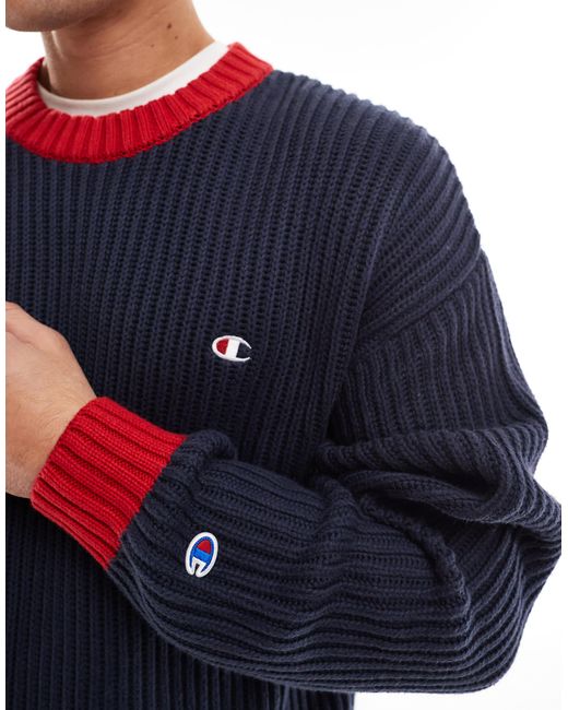 Champion Rochester Collegiate Knit Jumper in Blue for Men | Lyst Australia