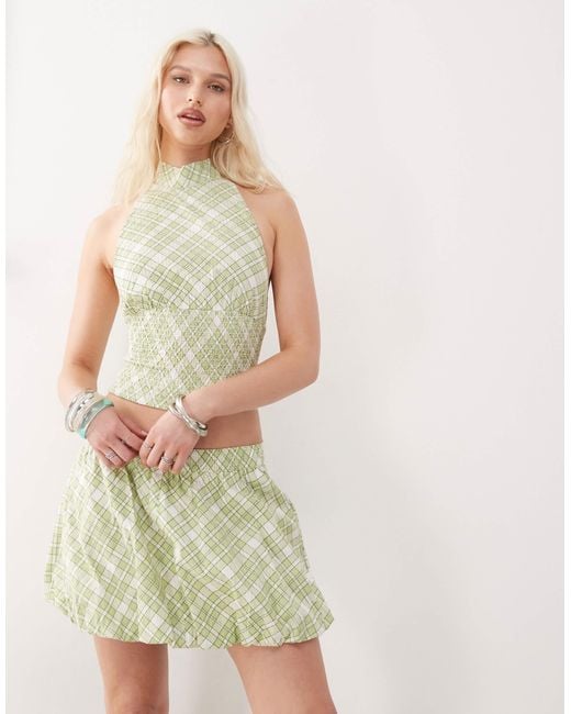 Collusion Puff Ball Mini Skirt Co-ord in White | Lyst