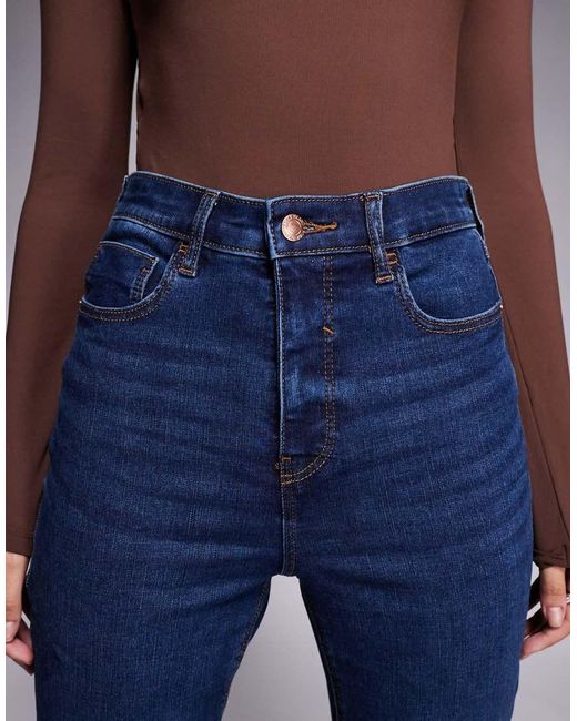 River Island Sculpt Flare Jeans in Blue | Lyst UK