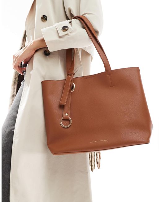 French Connection Grain Tote Shopper Bag in Brown | Lyst