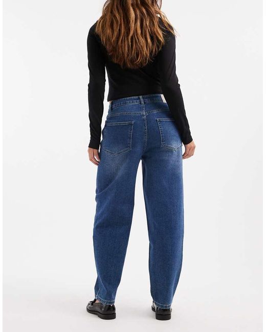 Object Premium Barrel Leg Jeans in Blue | Lyst UK