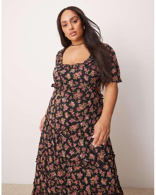 ASOS Asos Design Curve Sweetheart Neckline Midi Dress With Cut Out in ...