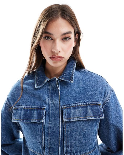 ASOS Circular Design Collection Workwear Jacket in Blue | Lyst UK
