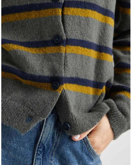 ASOS Knitted Boxy Fit Cardigan in Green | Lyst UK