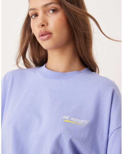 ASOS Disney Oversize T-Shirt With Goofy Print in Blue | Lyst UK