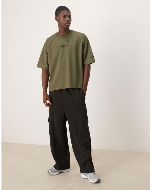 ASOS Oversized Boxy Heavyweight T-shirt With Chest Print And Seam Detail in Green for Men | Lyst