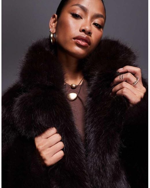 Forever New Faux Fur Coat in Grey | Lyst UK