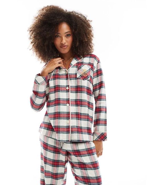 Ralph Lauren Folded Brushed Herringbone Twill Notch Collar Pyjama Set ...
