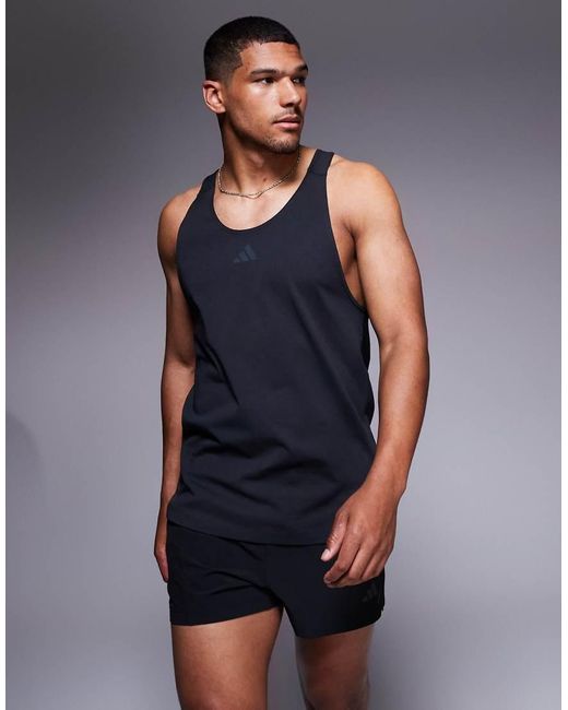 adidas Originals Adidas Training Power Stringer Vest in Blue for Men ...