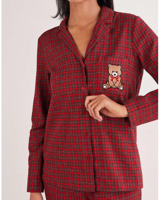 Intimissimi Tartan Long Pyjamas in Red | Lyst UK