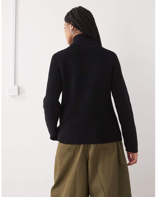 Monki Ribbed Knitted Two Way Zip Cardigan in Blue | Lyst UK