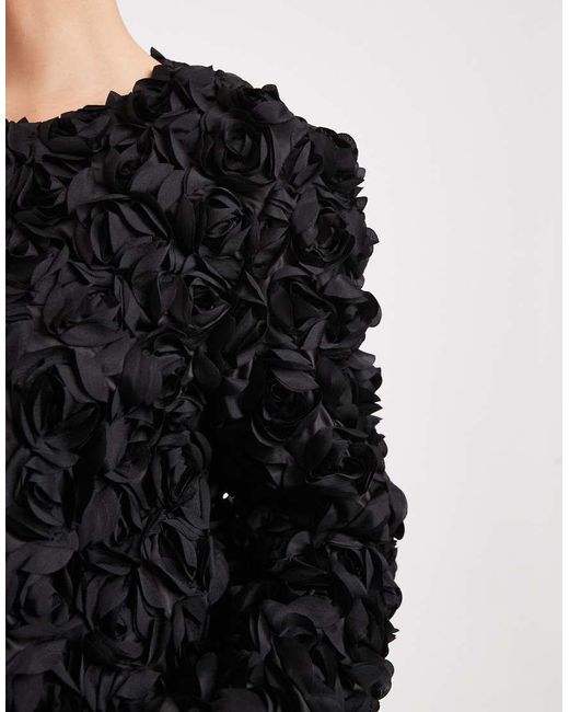 French Connection Verity 3d Textured Floral Jacket in Black | Lyst UK
