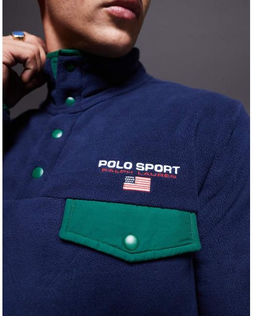 Polo Ralph Lauren Sport Capsule Logo Fleece in Blue for Men | Lyst UK