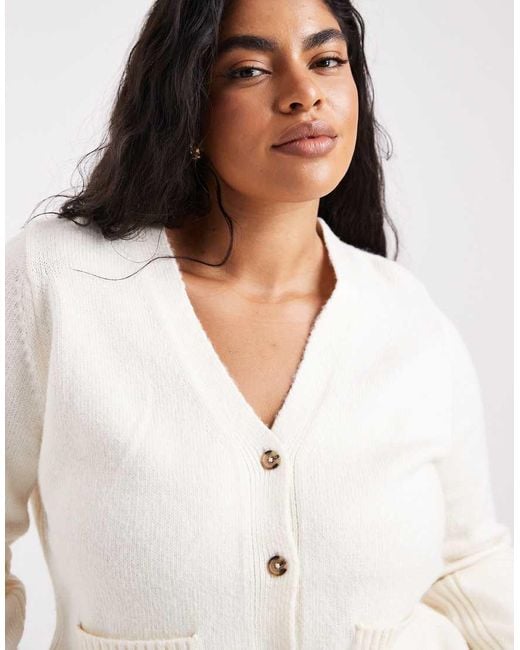 ASOS Asos Design Curve A Line Boyfriend Cardigan With Pocket Detail in ...