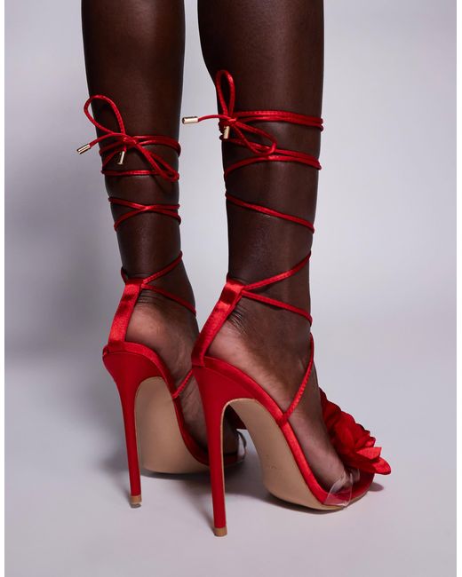 SIMMI Simmi London Betty 3D Floral Strappy Barely There High Heeled ...