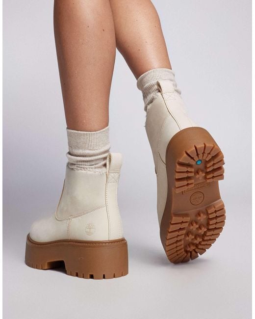 Timberland Stone Street Mid Warm Lined Boot in Gray | Lyst