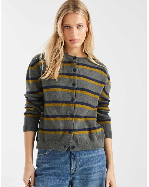 ASOS Knitted Boxy Fit Cardigan in Green | Lyst UK
