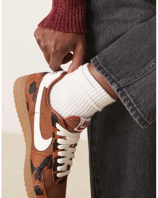 Nike Field General Pony Hair Trainers in Brown | Lyst UK