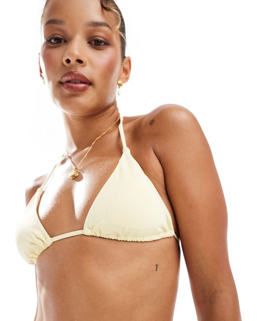 Pull&Bear Triangle Bikini Top in Brown | Lyst