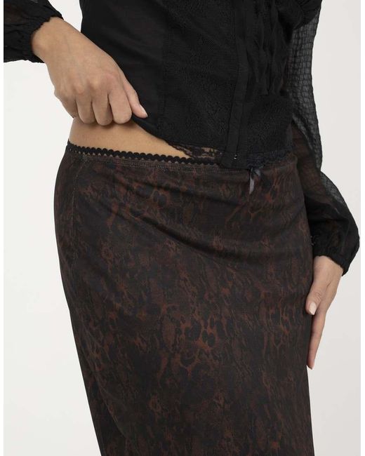 Brave Soul Animal Print Mesh Maxi Skirt in Black | Lyst UK
