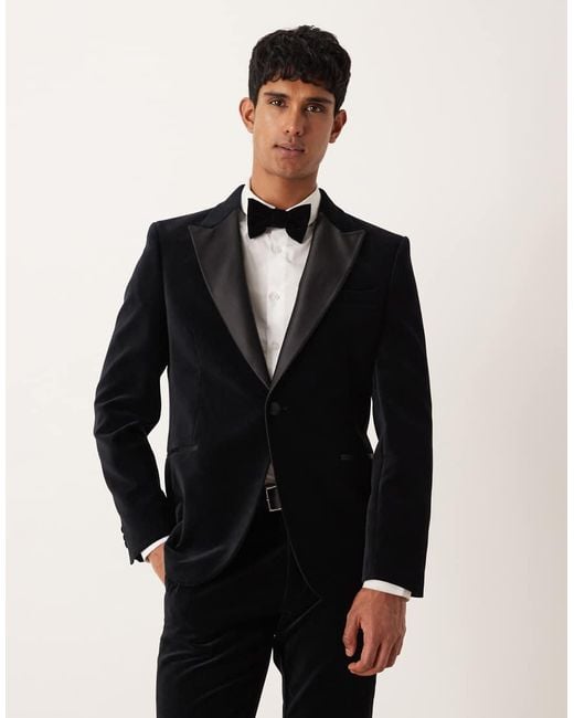 ASOS Smart Slim Suit Tuxedo Jacket in Black for Men | Lyst UK