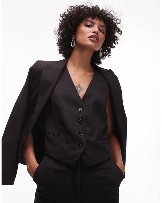 Mango Suit Vest in Black | Lyst