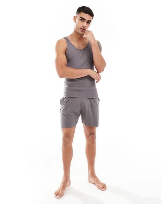 ASOS Capsule Collection Rib Muscle Vest in Gray for Men | Lyst
