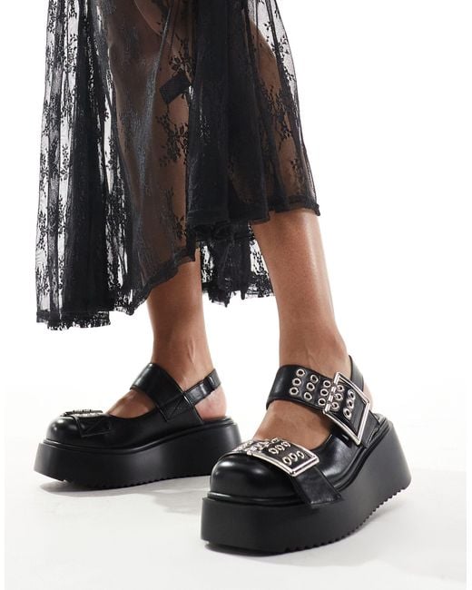 LAMODA On Your Side Flatform Mary Jane in Black | Lyst UK