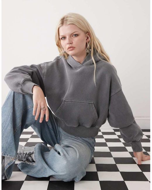 Weekday Oversized Boxy Fit Hoodie in Grey | Lyst UK